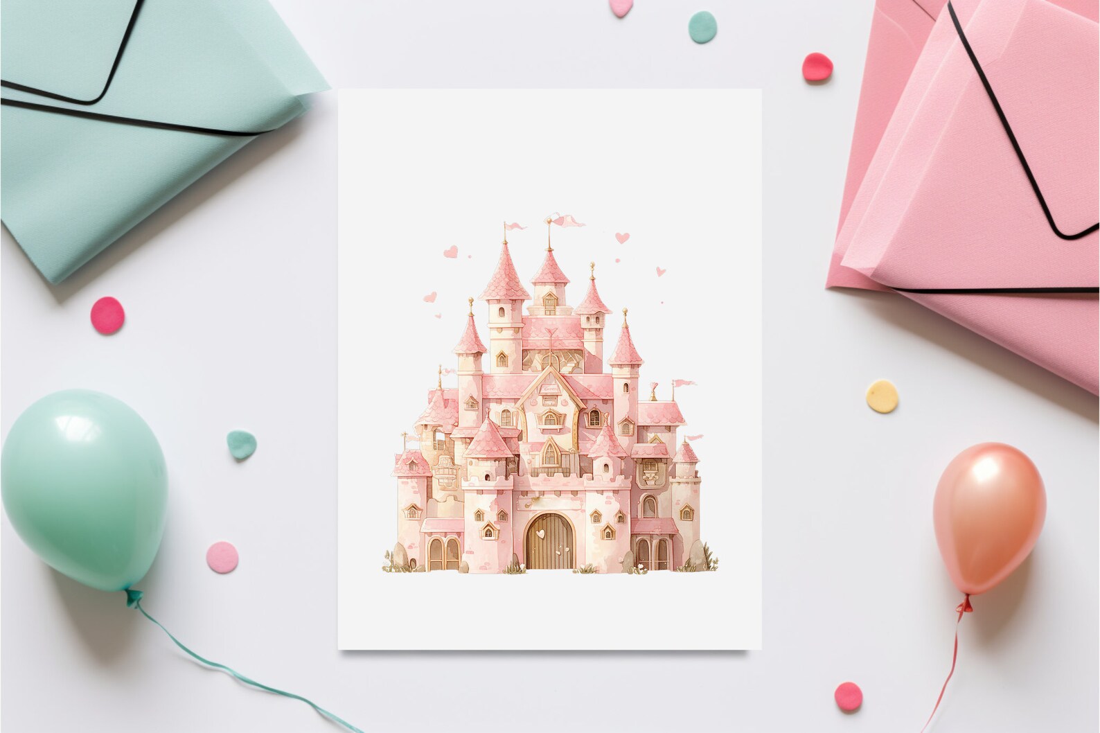 20 Watercolor Magic Castle Clipart, Fairytale Castle Clipart, Princess Birthday Castle, High ...