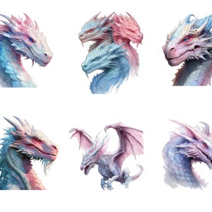 Dragons Watercolor Clipart Bundle | 20 High Quality PNG With ...