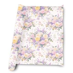 Pastel Pink and Blue Floral Digital Paper, Blush Rose Watercolor ...