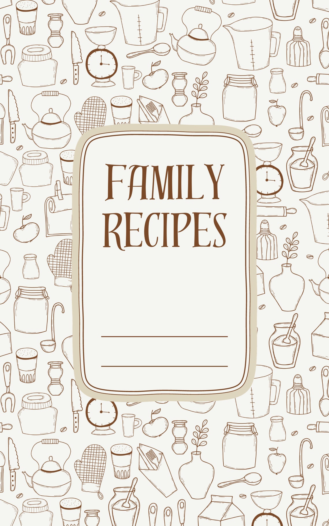 Neutral Beige Family Recipes Fillable Cookbook - Etsy