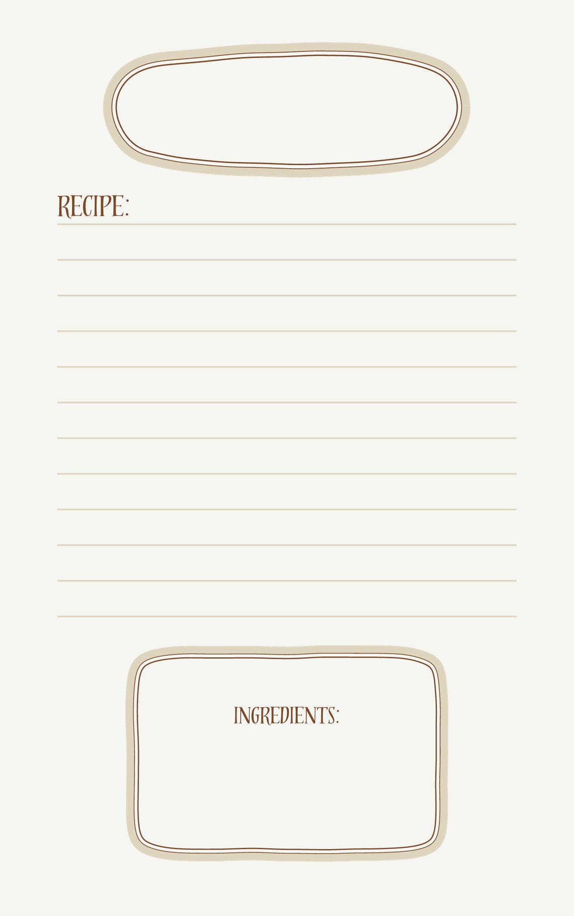 Neutral Beige Family Recipes Fillable Cookbook - Etsy