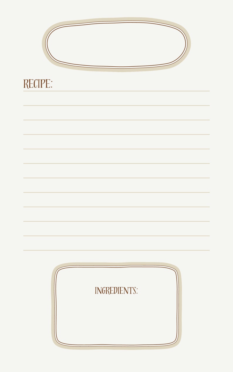 Neutral Beige Family Recipes Fillable Cookbook - Etsy