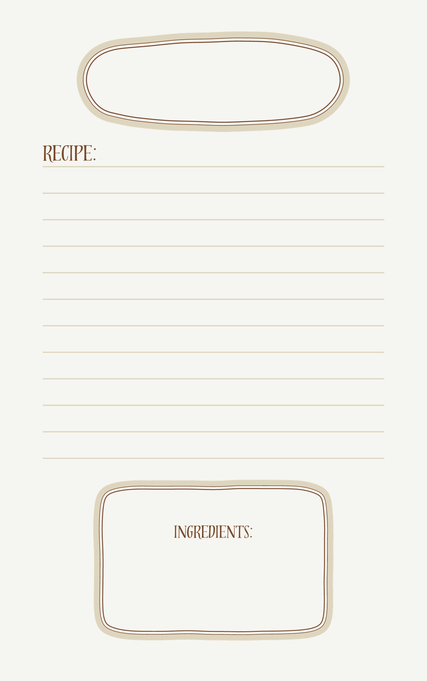 Neutral Beige Family Recipes Fillable Cookbook - Etsy