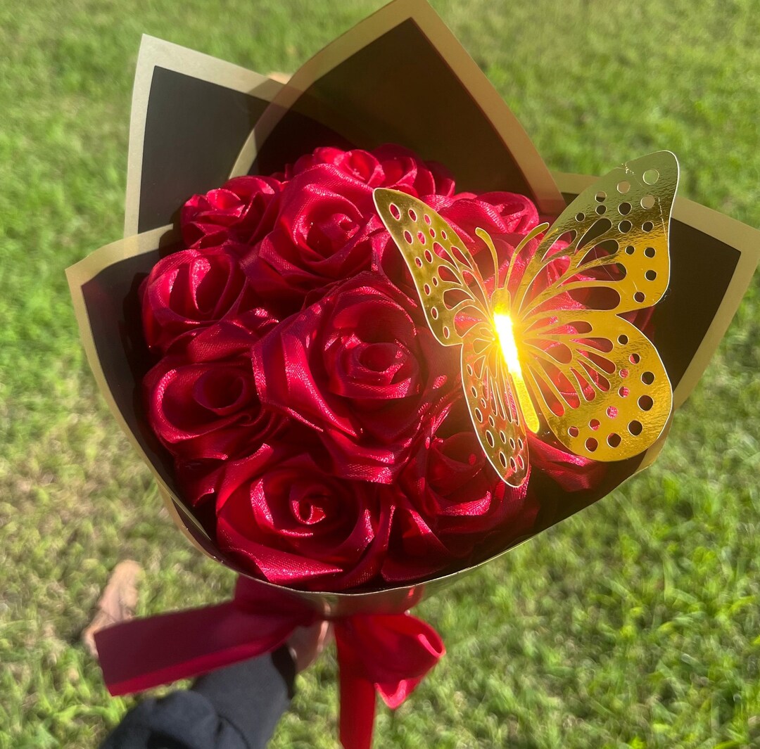 Eternal Rose Bouquet, 12 Roses, Artificial Flowers, Forever Rose, Gift for Wife, Girlfriend ...