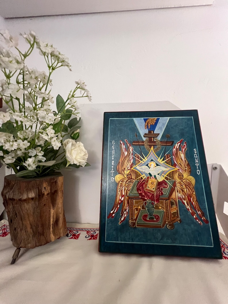 Holy Spirit Orthodox Icon, Hand Painted Byzantine Religious Wall Art - Etsy