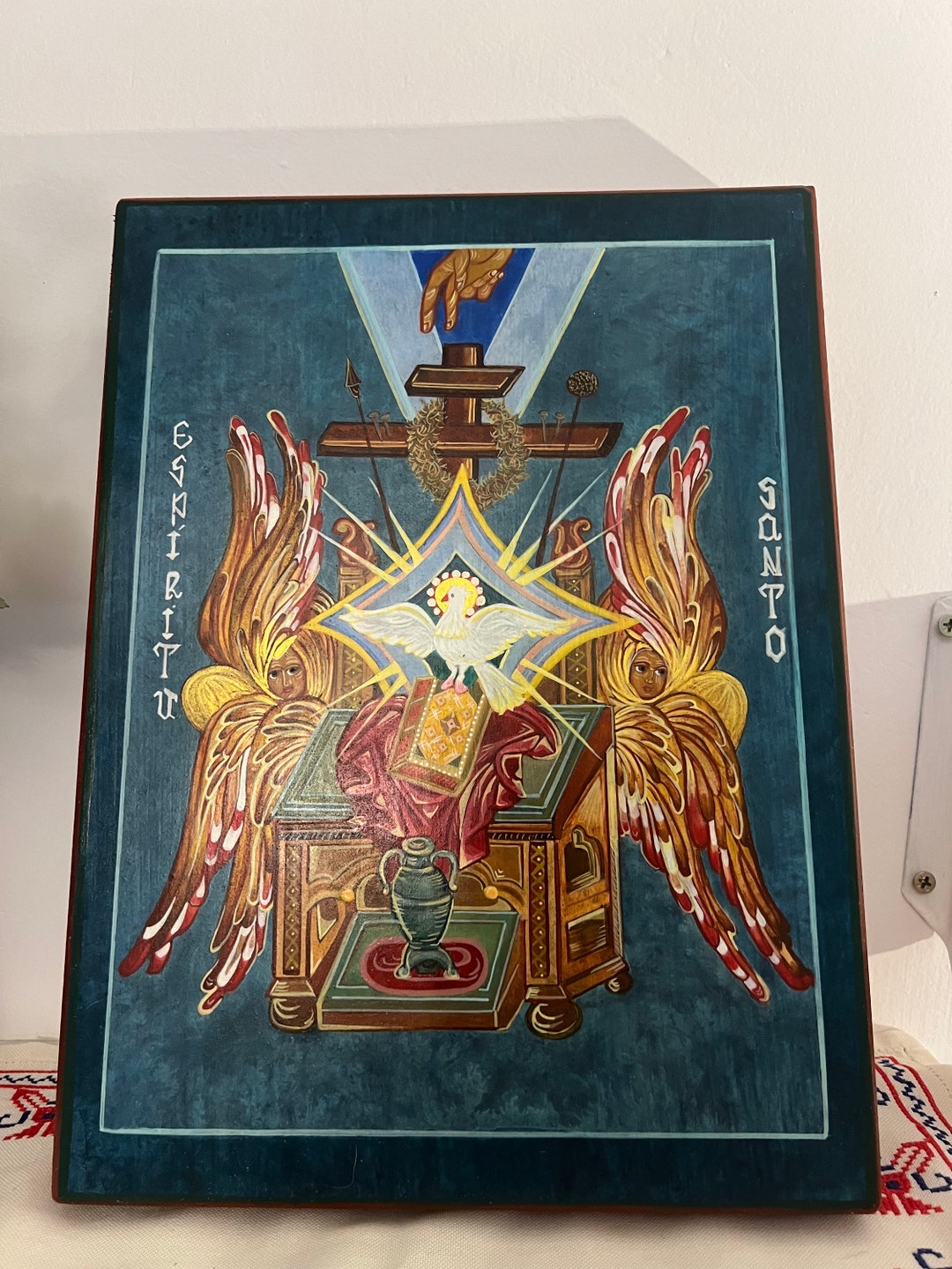 Holy Spirit Orthodox Icon, Hand Painted Byzantine Religious Wall Art - Etsy