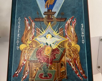 Holy Spirit Orthodox Icon, Hand Painted Byzantine Religious Wall Art - Etsy