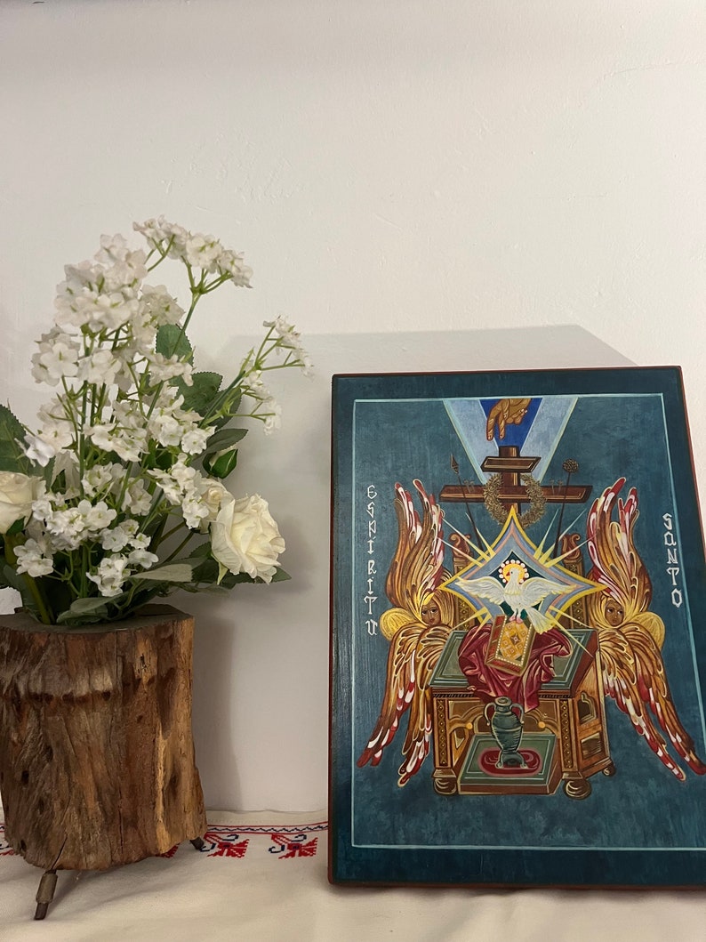 Holy Spirit Orthodox Icon, Hand Painted Byzantine Religious Wall Art - Etsy