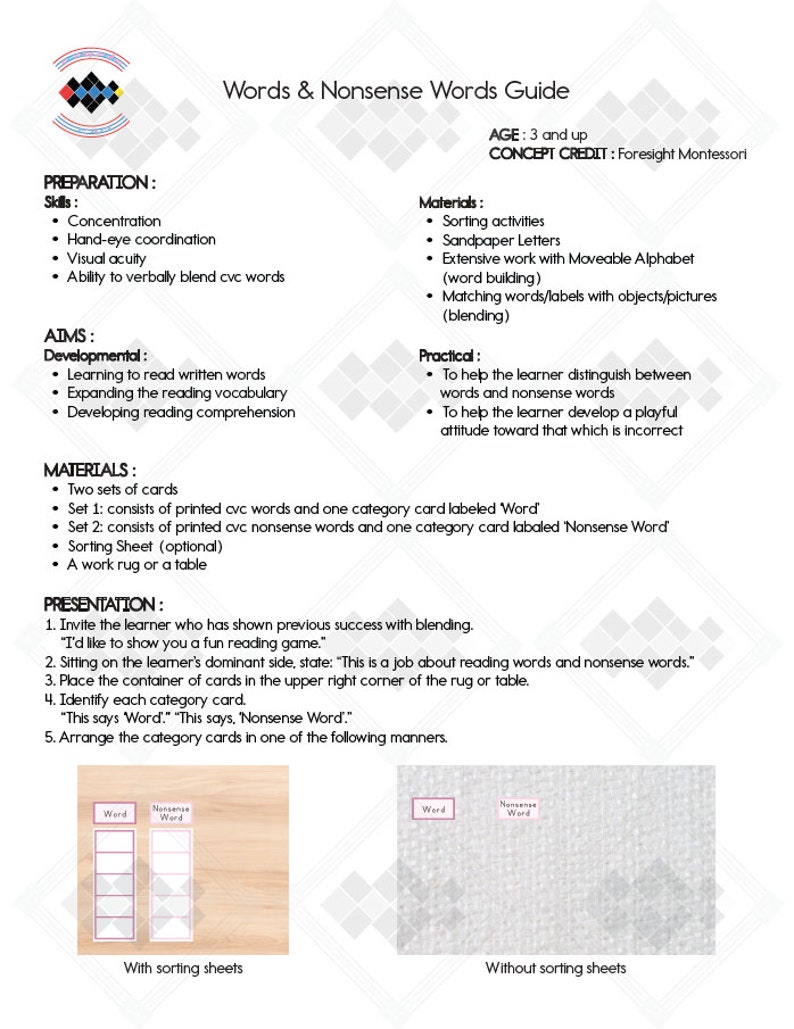 Words & Nonsense Words Sorting - Etsy