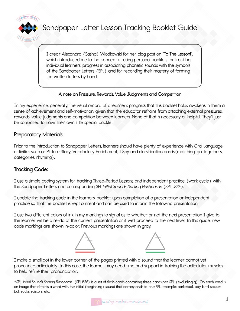 Lesson Tracking Booklet and Guide for Montessori Sandpaper Letters - Etsy