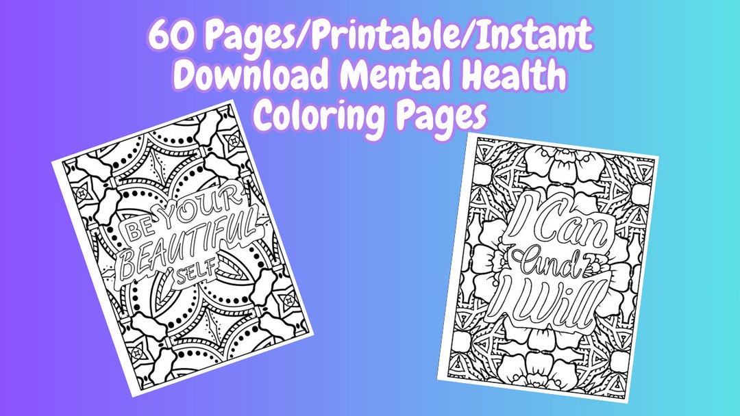 Mental Health Coloring Pages, Therapy Printables, Coloring Book, Self ...