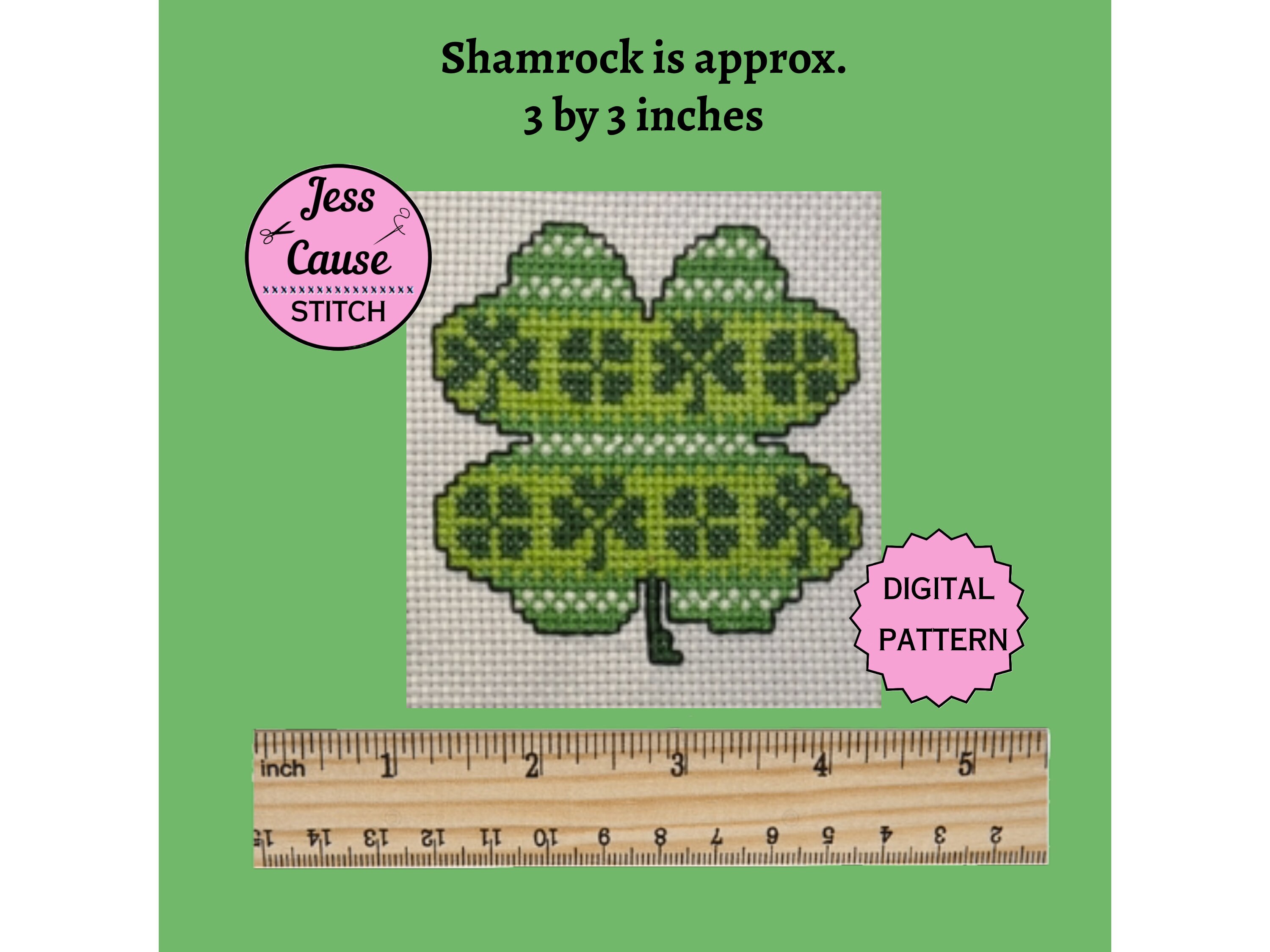 Geometric Shamrock Cross Stitch Pattern - Etsy