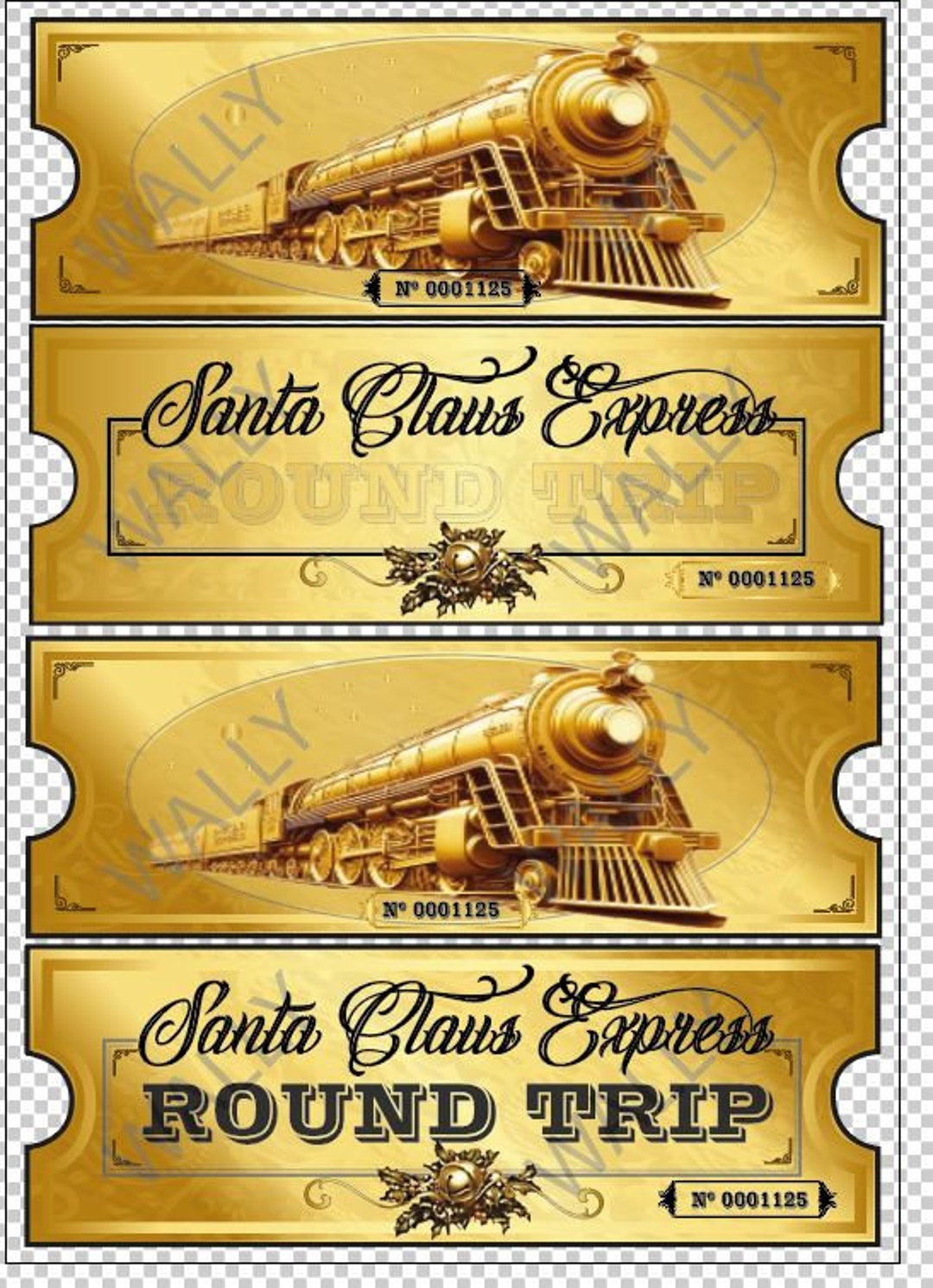 Santa Claus Express Ticket, Unique Personalized Polar Express Printable ...