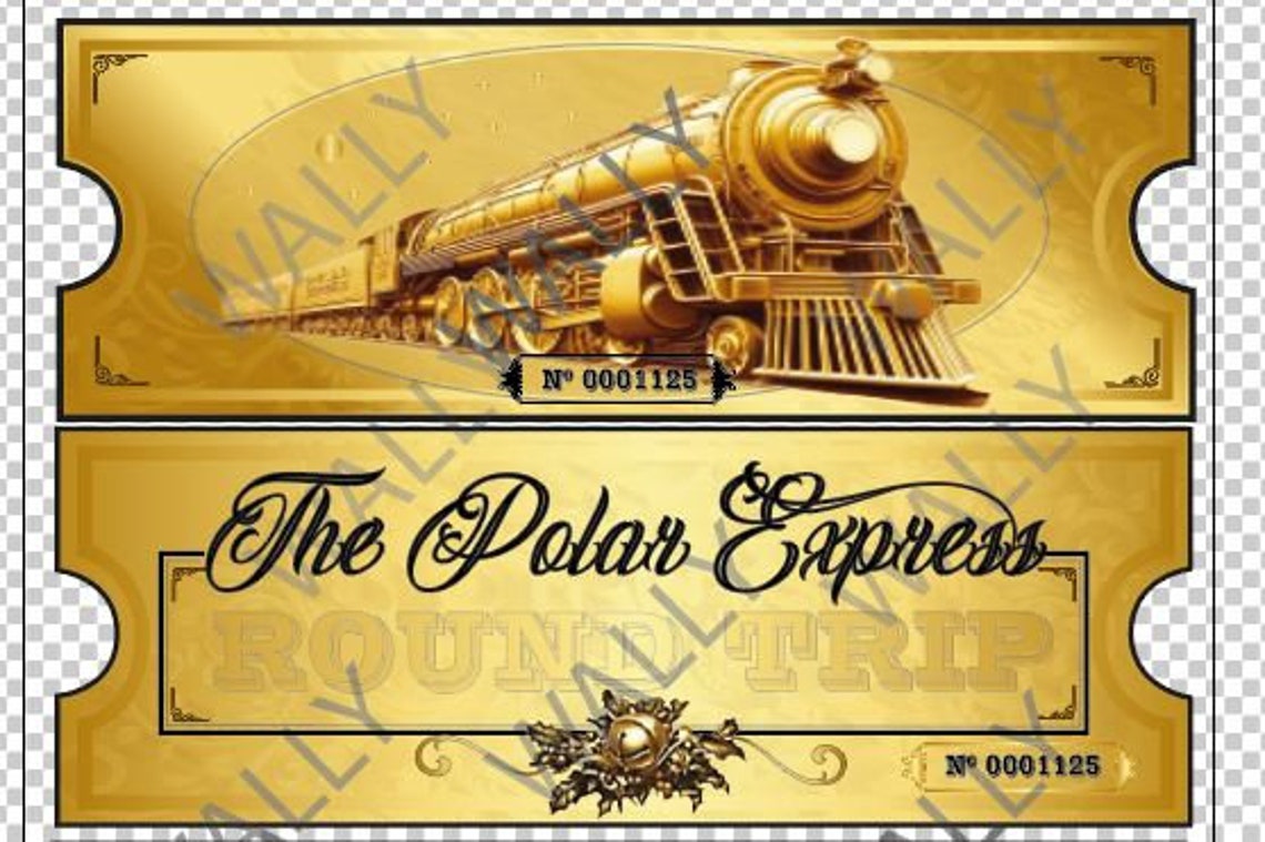 Unique Personalized Polar Express Ticket Printable, Front and Back High ...