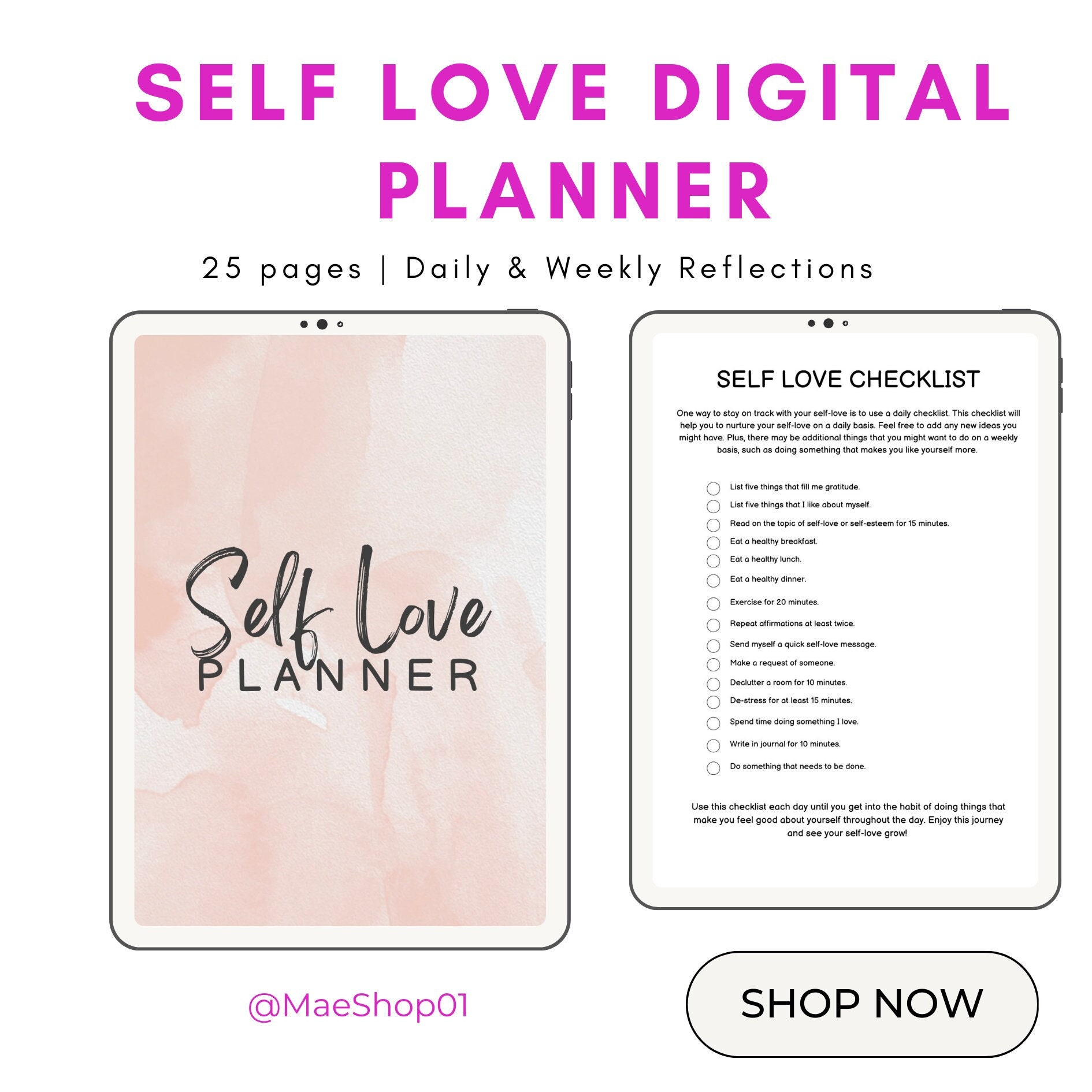 Self Love Planner - Etsy