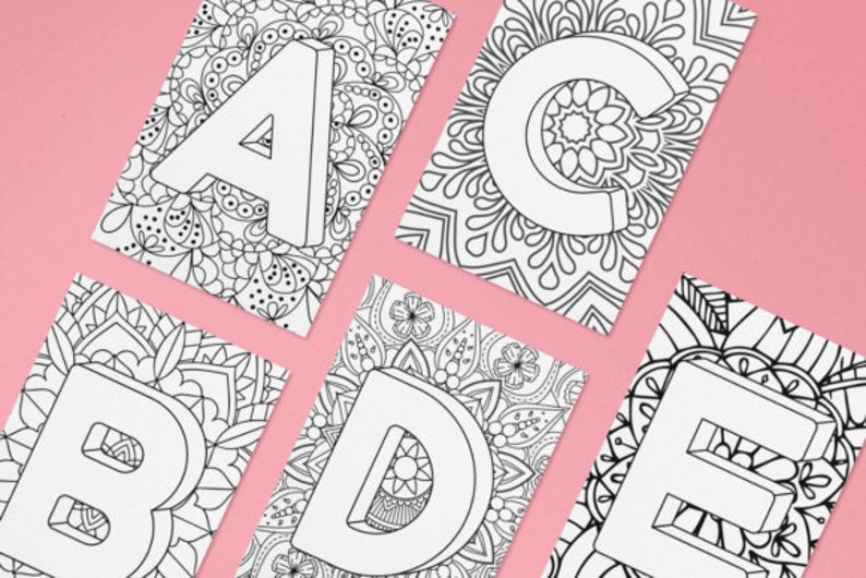Printable Alphabet Mindfulness Coloring, Mandala Alphabet Coloring ...