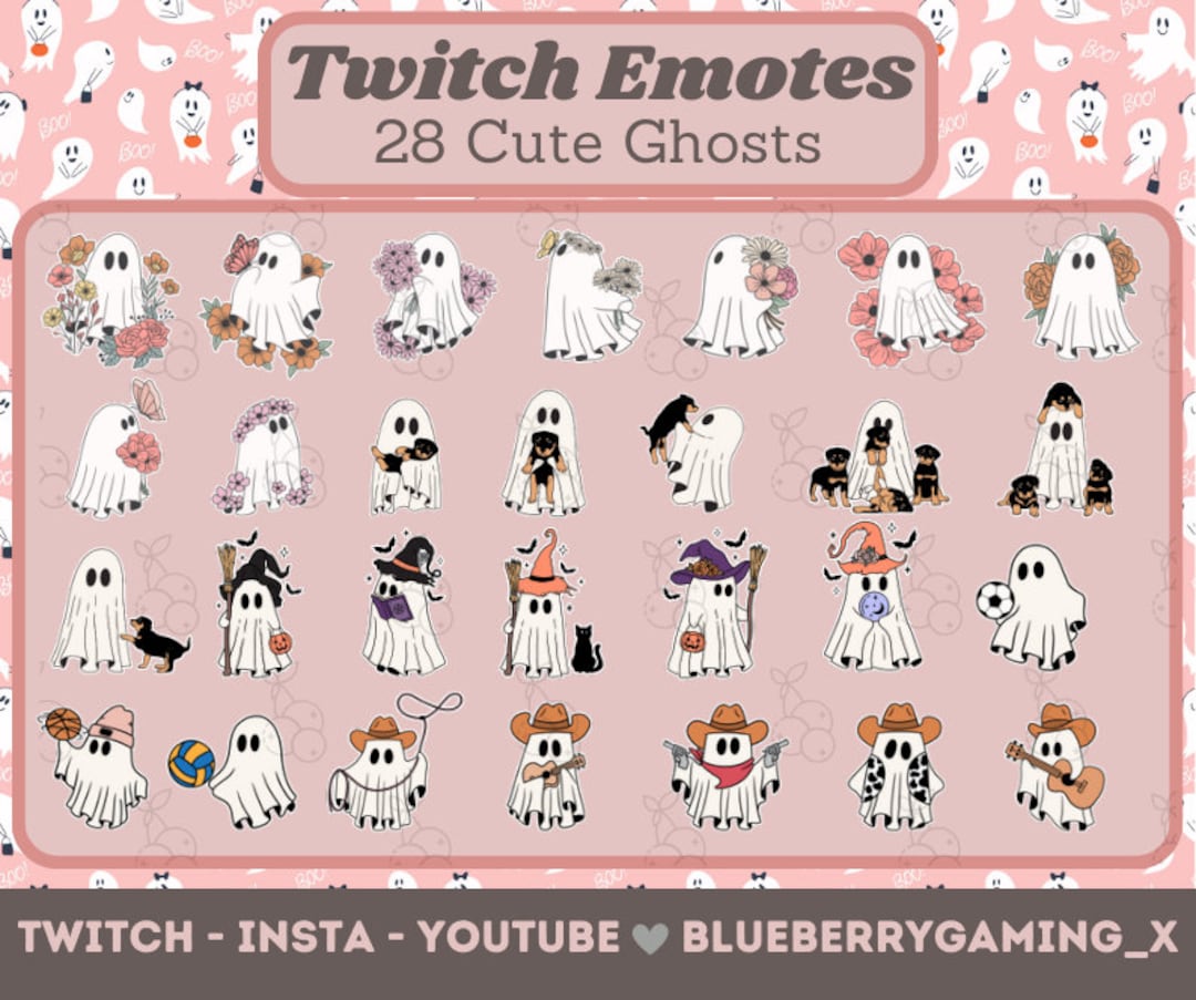 28 Cute Ghost Emotes Twitch, Discord, Youtube 3 Sizes - Etsy UK