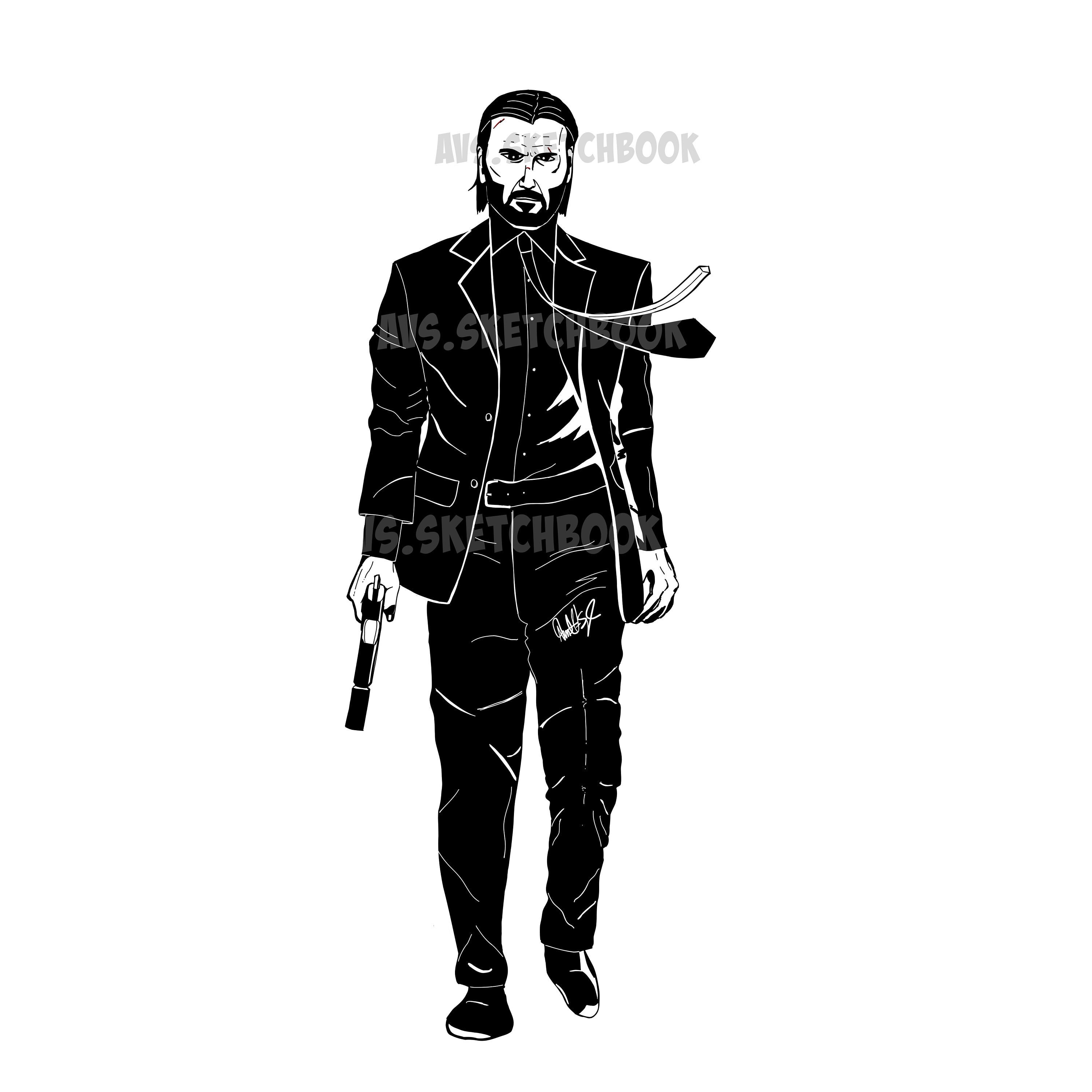 John Wick Comic Art Image - Etsy