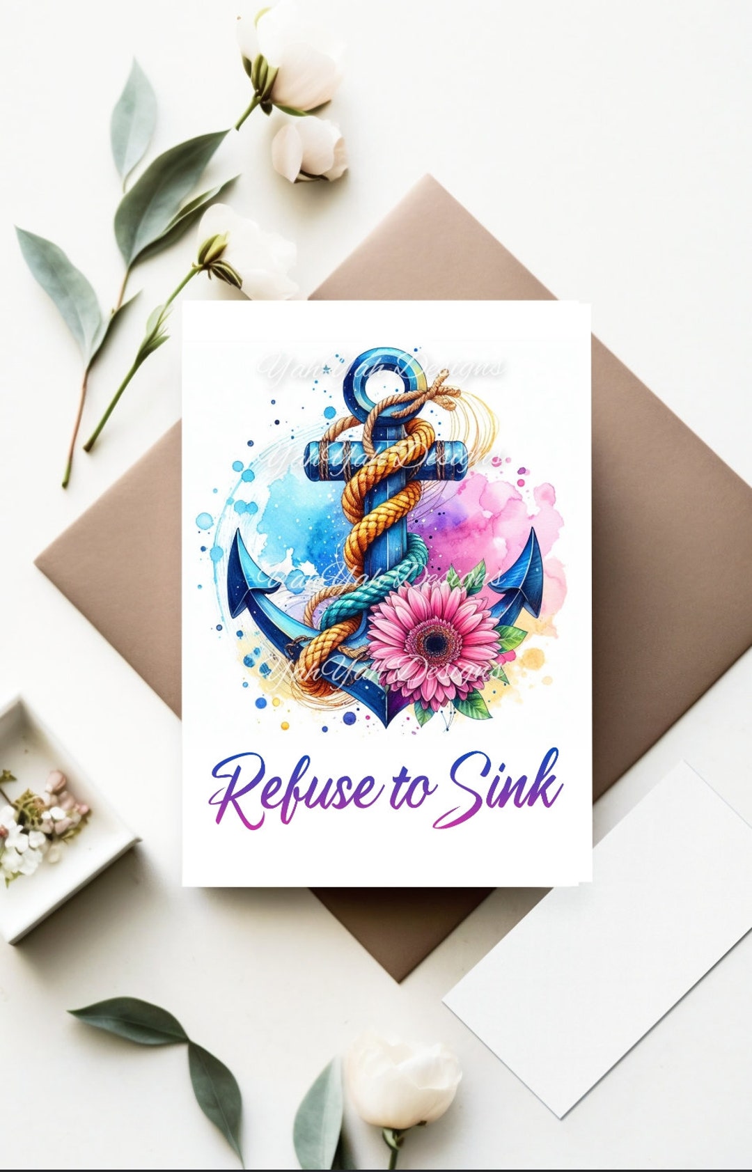 Refuse to Sink Anchor Prison Wife Jail Mail Greeting Card - Etsy