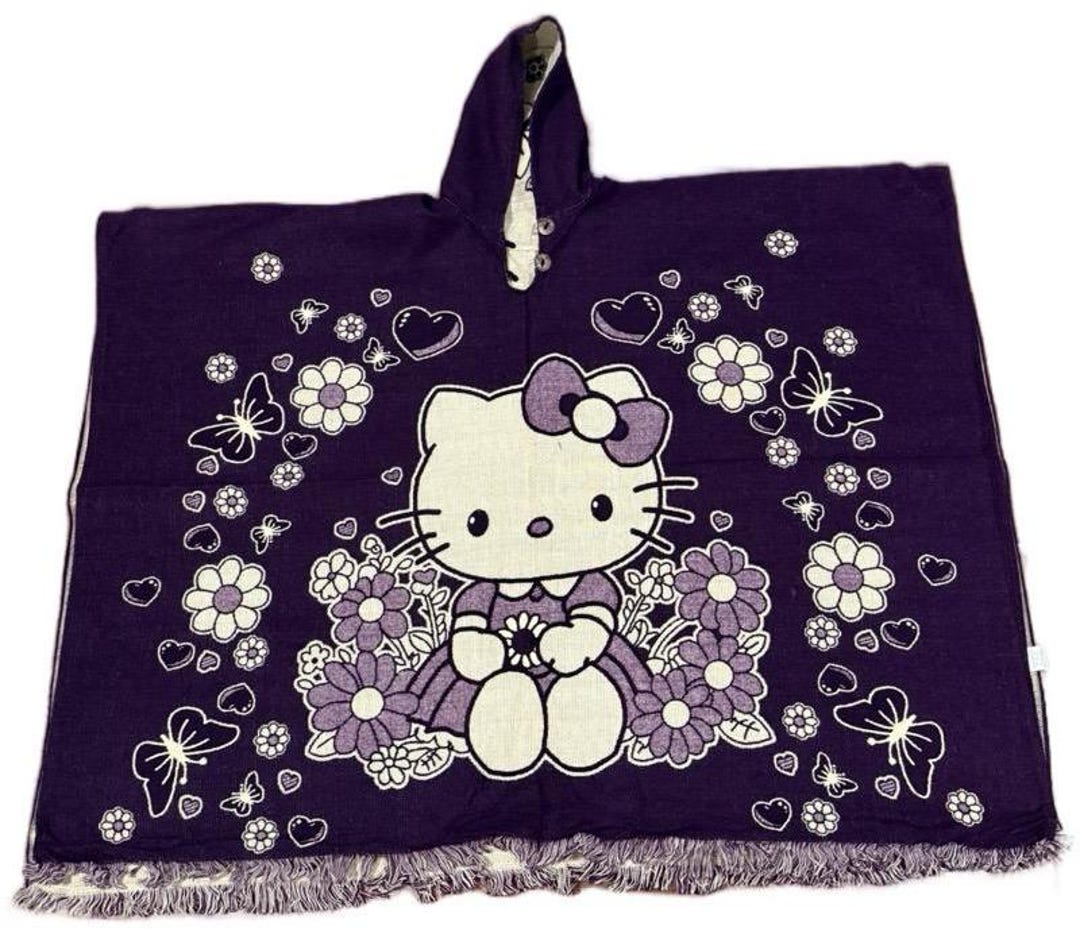Hello Kitty Poncho, Purple and Pink Hello Kitty Poncho, Alpaca Poncho ...