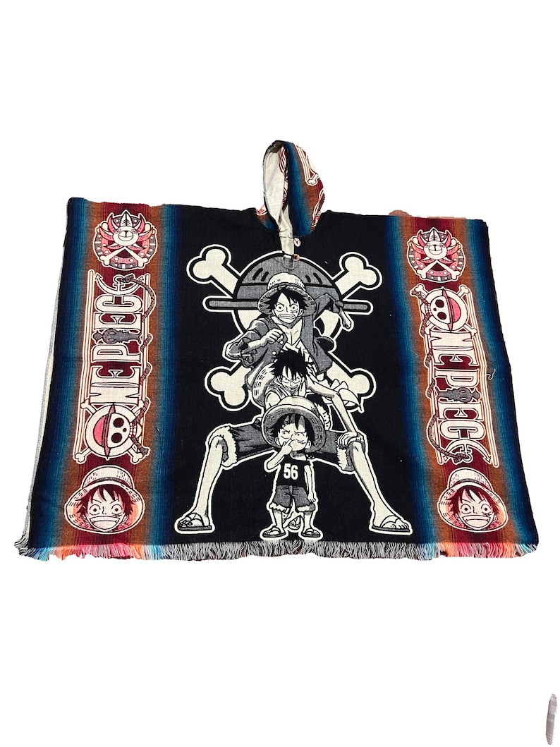 One Piece Poncho, Monkey D. Luffy, Warm and Cozy Poncho, Hooded Poncho ...