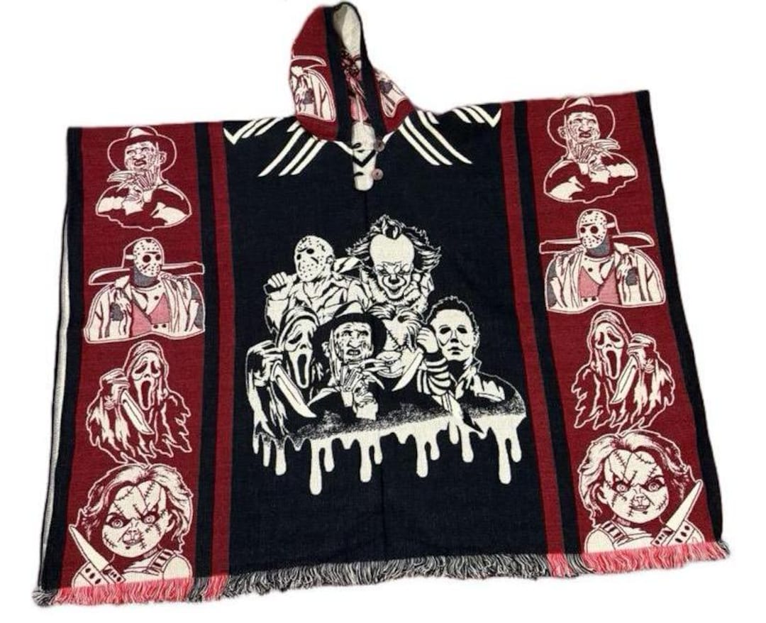 Horror Movie Character Alpaca Poncho: Halloween Costume, Unisex One ...