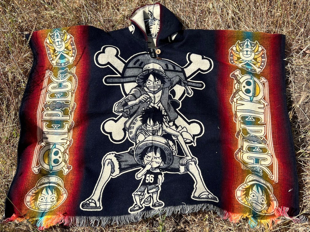 One Piece Poncho, Monkey D. Luffy, Warm and Cozy Poncho, Hooded Poncho ...