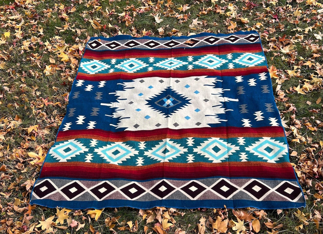 Native Blanket, Alpaca Wool Blanket, Tribal Design Blanket, Reversible ...
