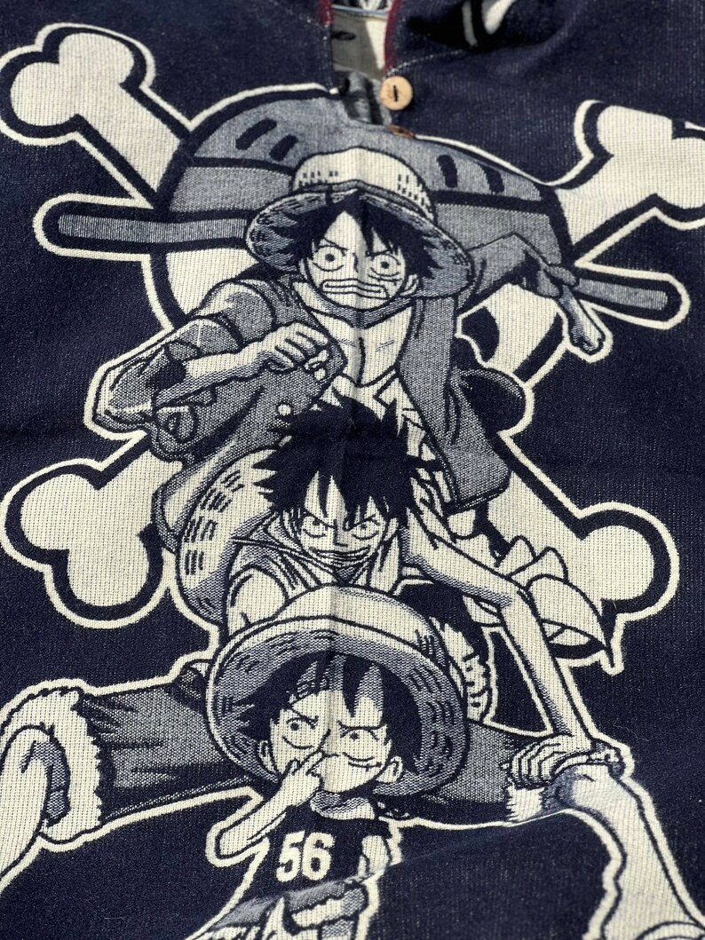 One Piece Poncho, Monkey D. Luffy Anime Poncho, Warm Cozy Hooded Poncho ...