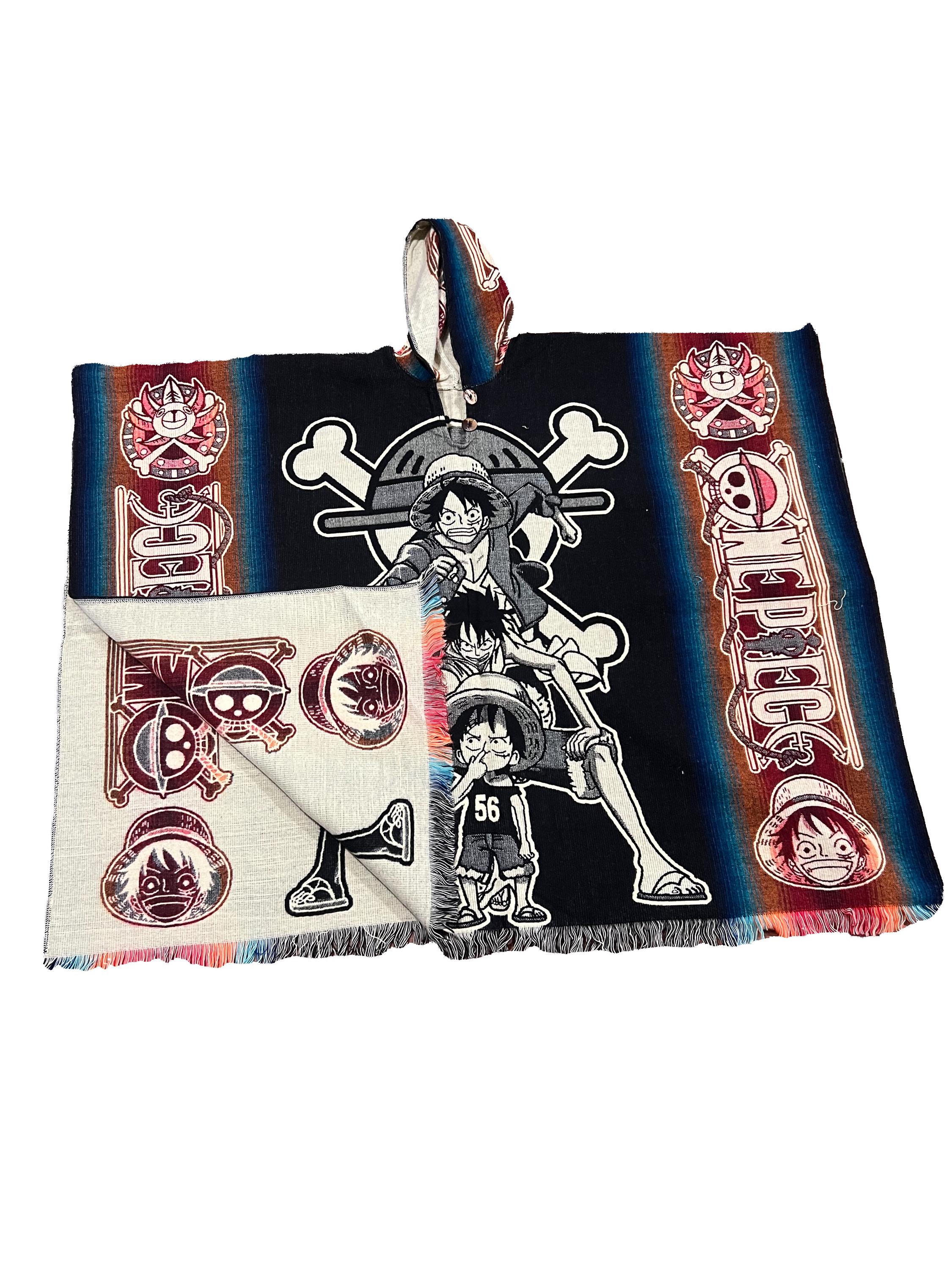 One Piece Poncho, Monkey D. Luffy, Warm and Cozy Poncho, Hooded Poncho ...