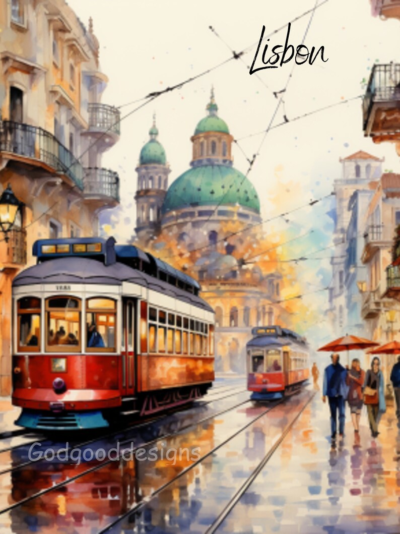 Digital Poster, Artistic Wall Print ,rainy European Cities Street With ...