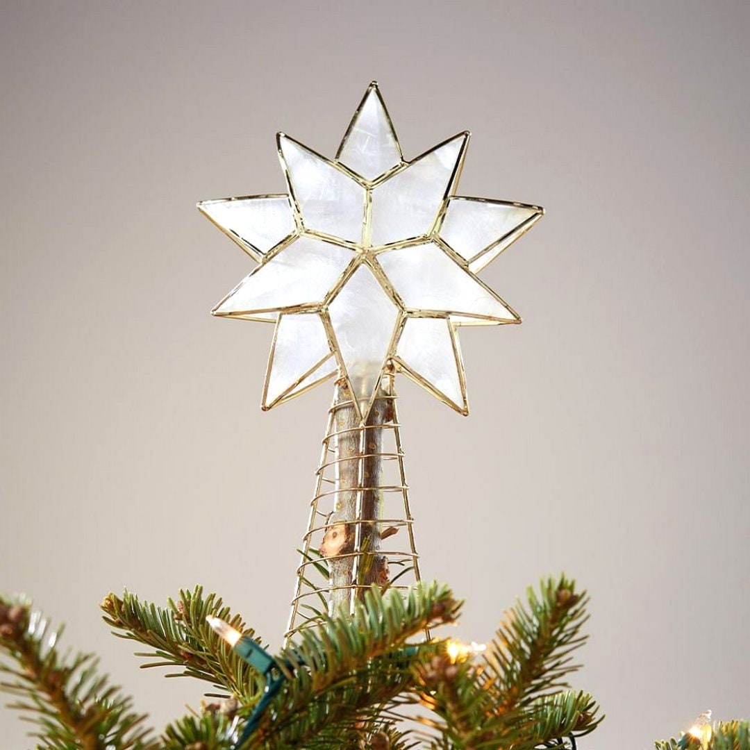 Small Gold Capiz Shell Star Tree Topper - Etsy
