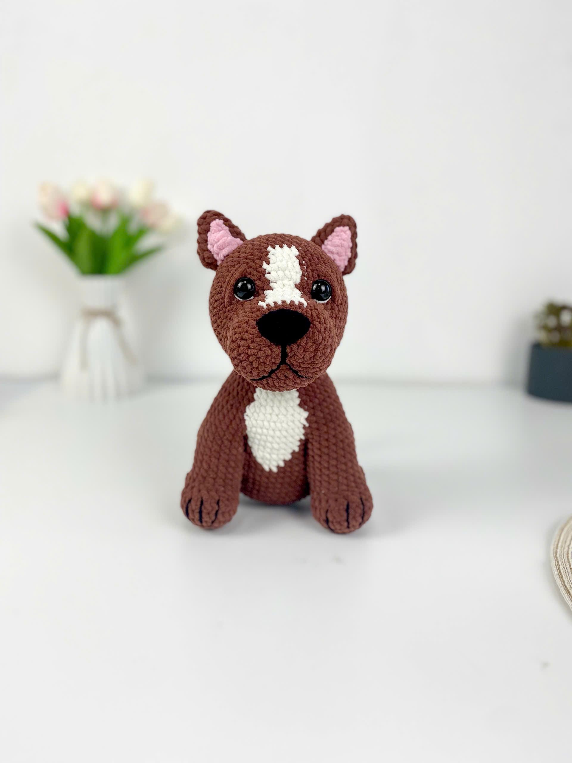 Pitbull Dog Plush Crochet Pattern PDF, Personalized Pitbull Crochet ...