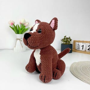 Pitbull Dog Plush Crochet Pattern PDF, Personalized Pitbull Crochet ...