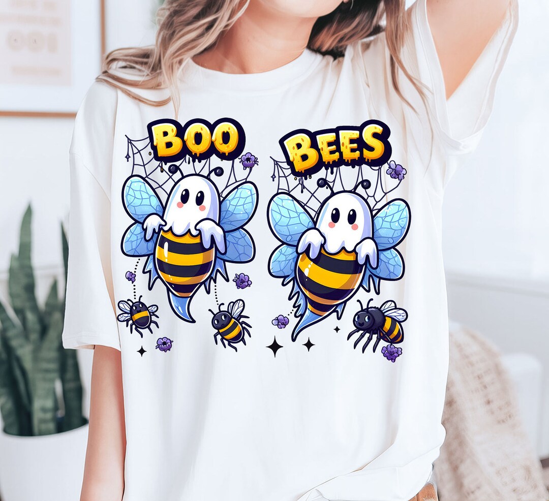 Boo Bees Halloween Png, Cute Ghost Png, Halloween Sublimation, Spooky ...