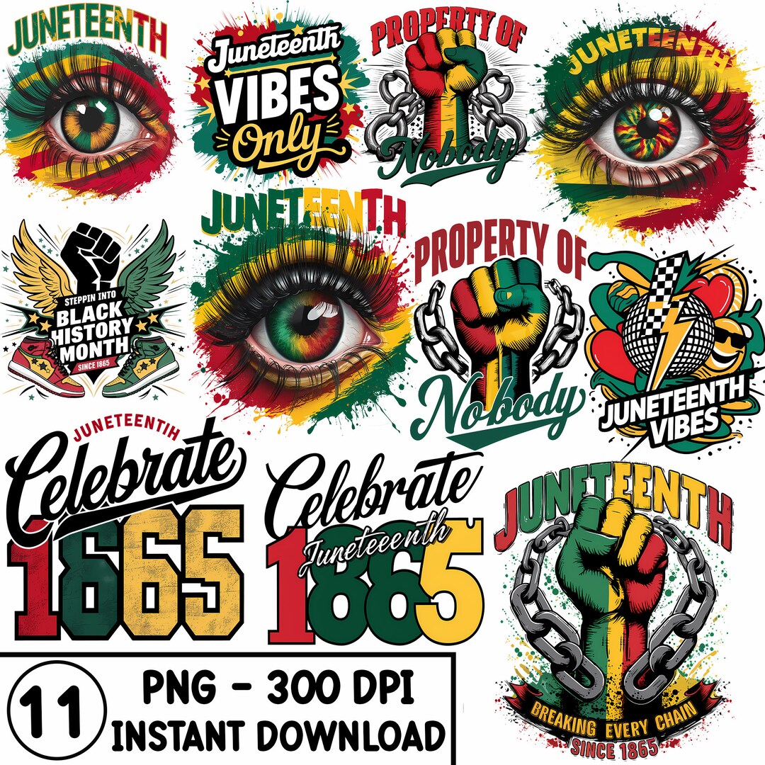 Juneteenth PNG Bundle, Juneteenth Sublimation Png, Free-ish, Black ...