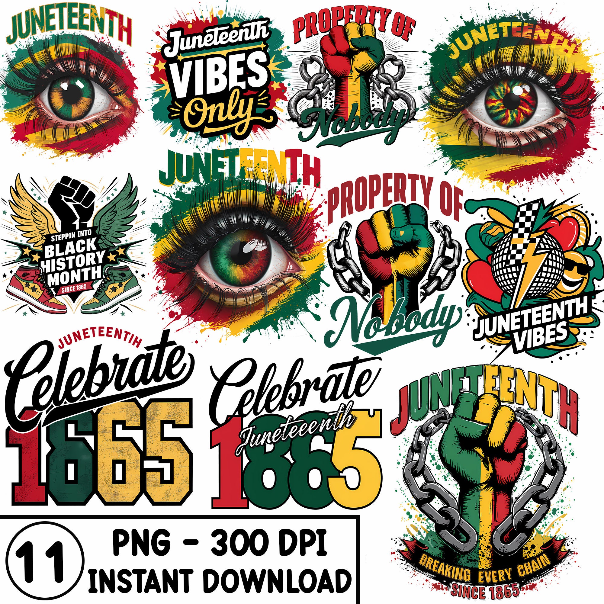 Juneteenth PNG Bundle, Juneteenth Sublimation Png, Free-ish, Black ...