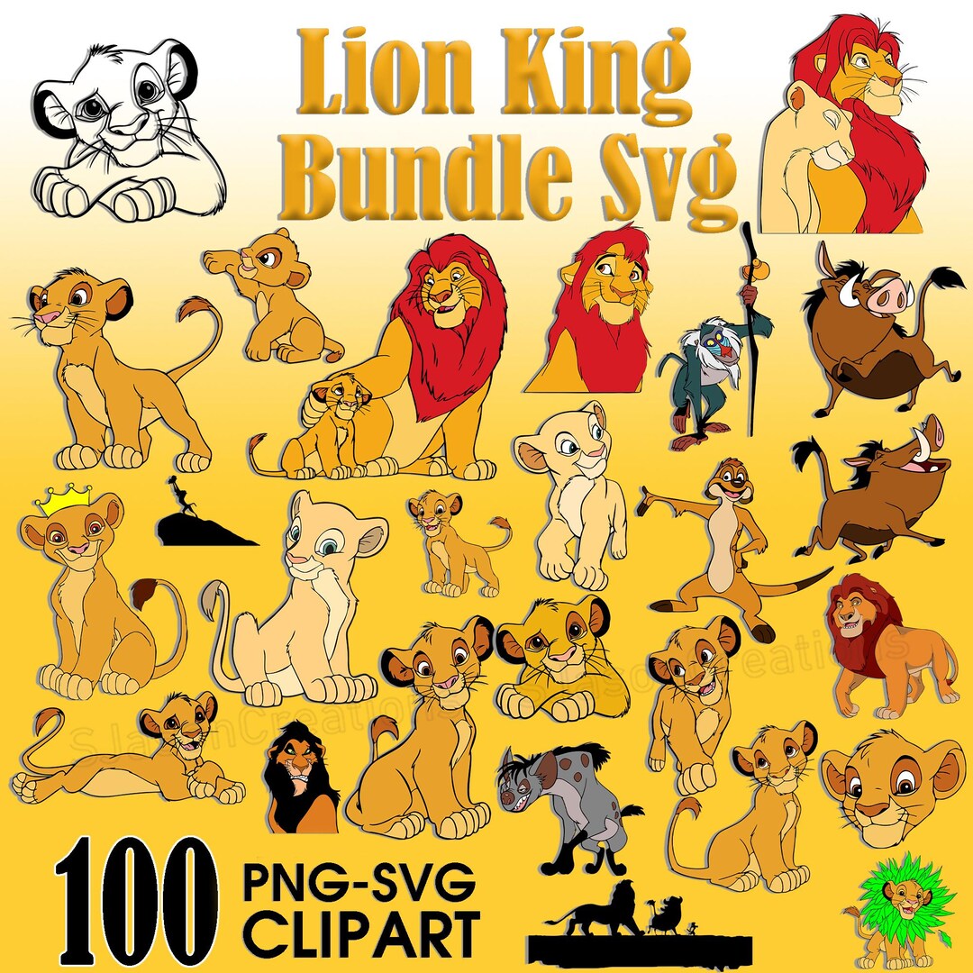 Simba Lion King Svg Bundle, Simba Png Clipart, Lion King Birthday ...