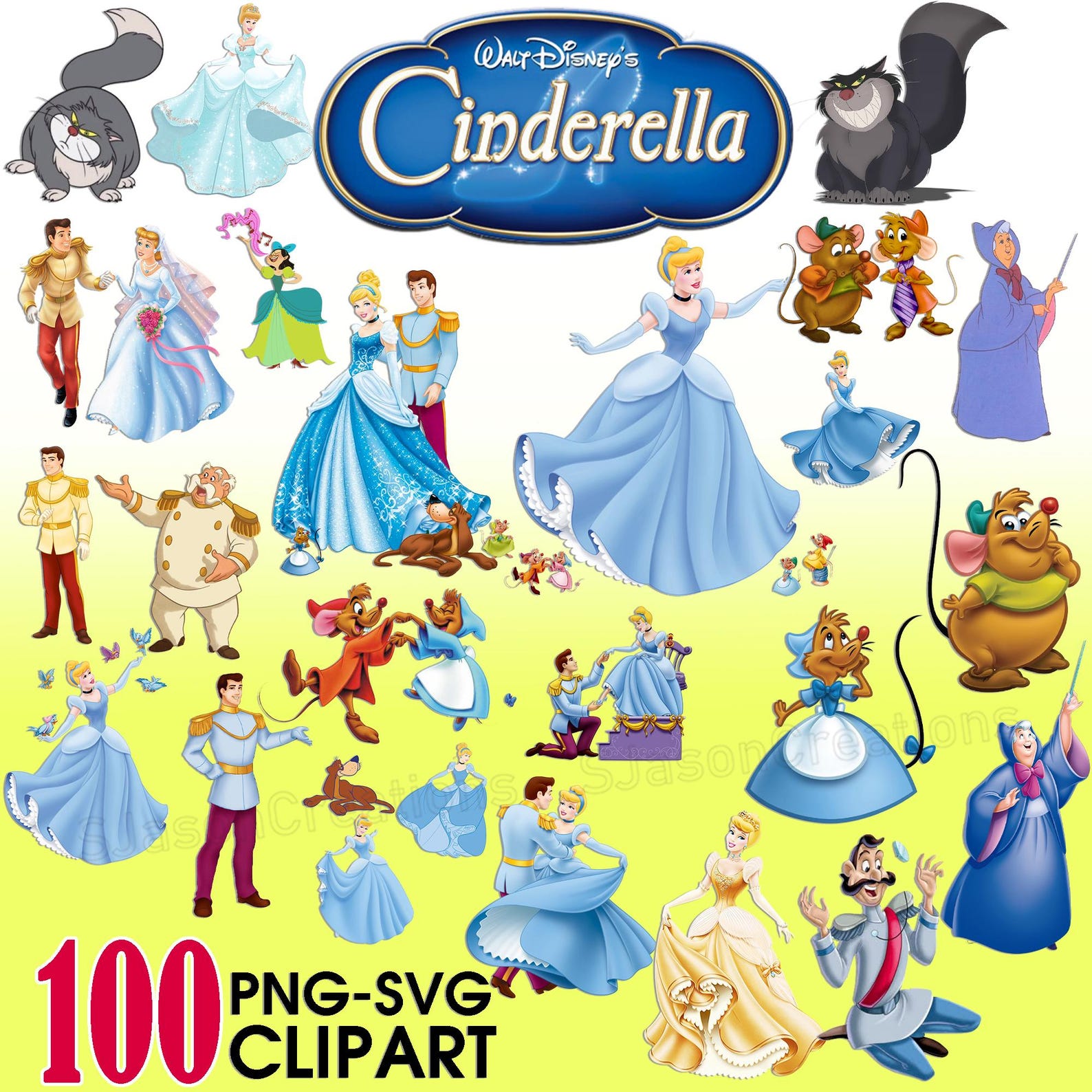 Bundle Cinderella Png, Cinderella Clipart, Cinderella SVG, Cinderella ...