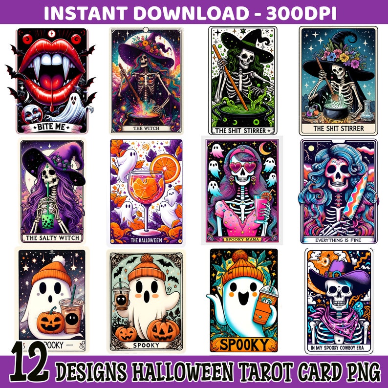 Halloween Tarot Card Png Bundle, Tarot Card Png Bundle, Halloween Tarot Card Png, Horror ...