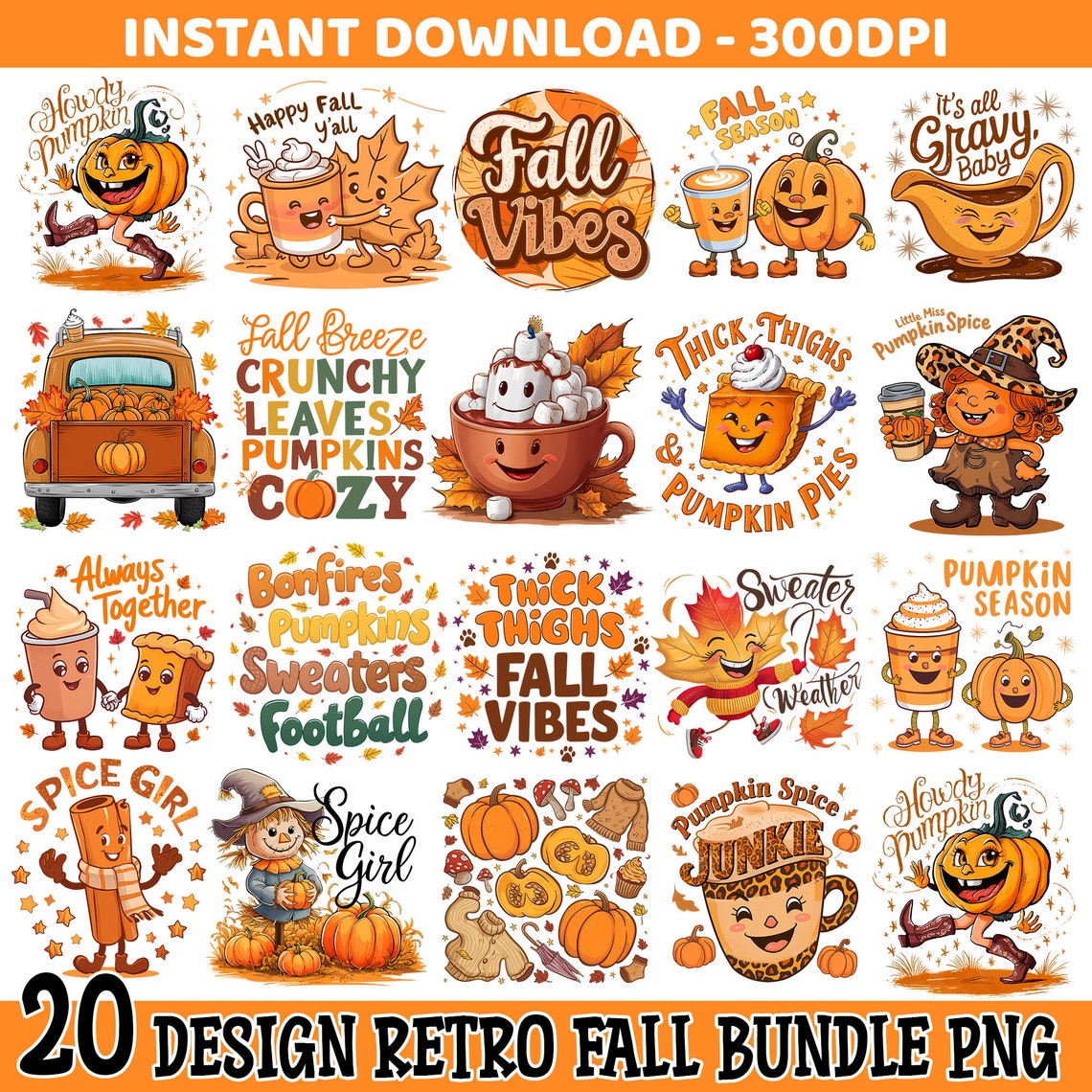 Autumn PNG Bundle, Fall Png Bundle, Thanksgiving Png, Fall Png, Autumn ...