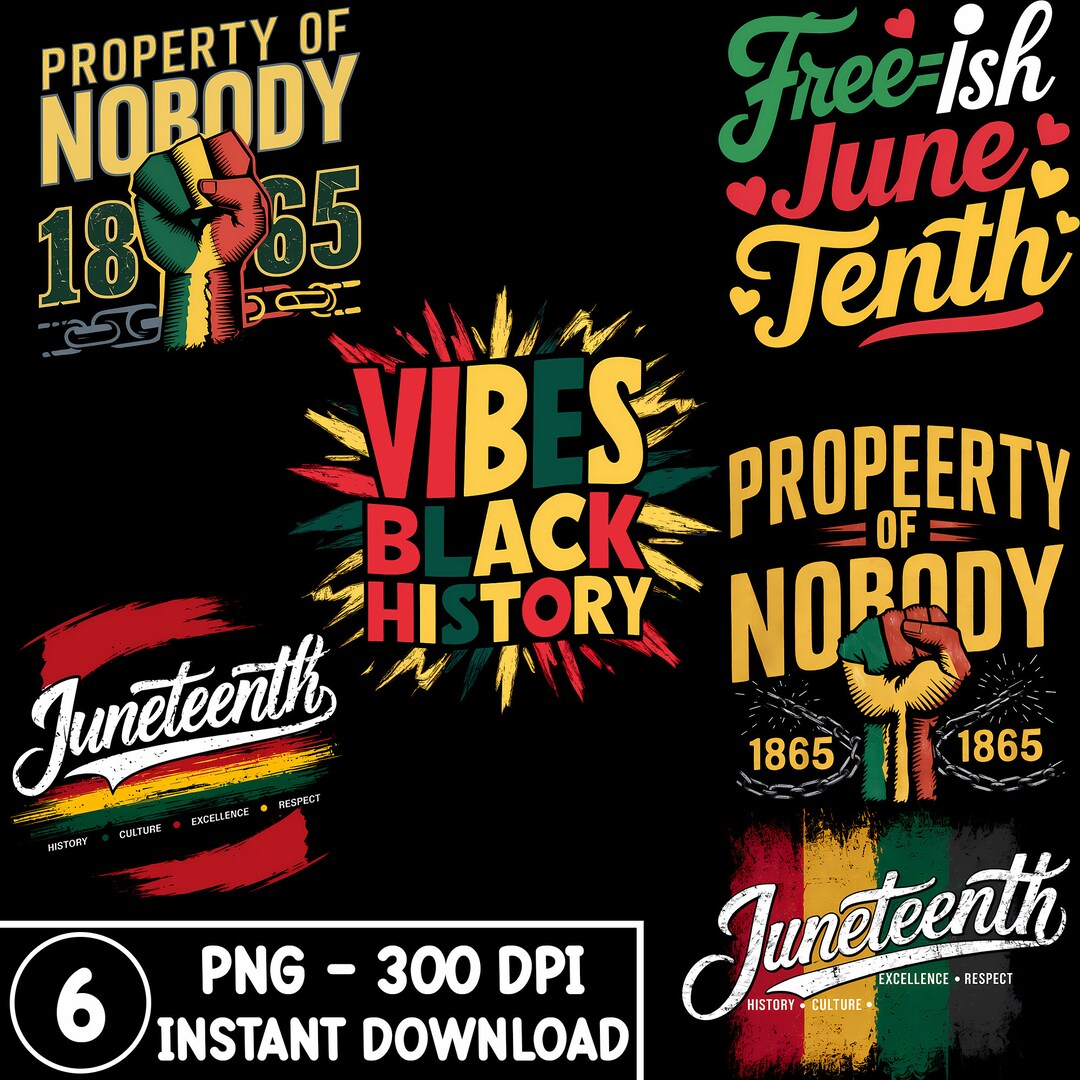 Juneteenth Bundle Png, Juneteenth Sublimation Png, Free-ish, Black ...
