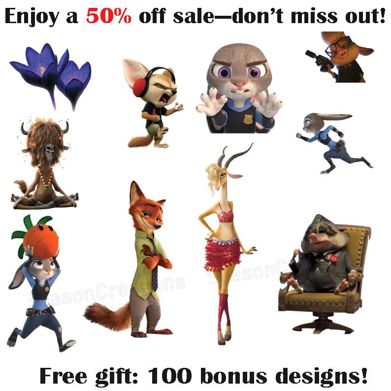 Zootopia PNG Clipart Bundle, Zootopia PNG Cartoon Sublimation ...