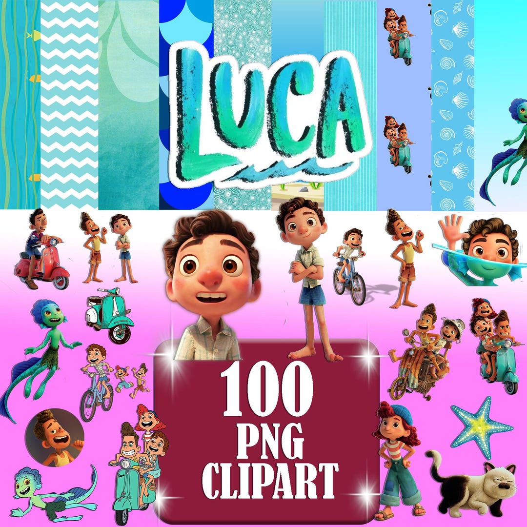 Luca PNG, Luca Png Clipart Bundle, Luca Digital Paper, Luca Clipart ...