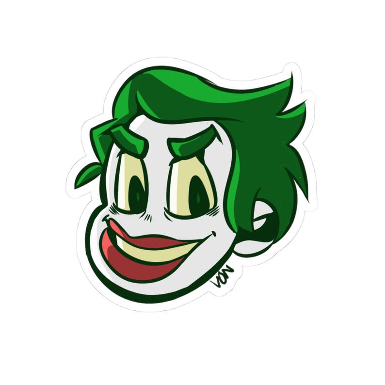 DC Joker Sticker, Villain Decal, Comic Book Fan Art - Etsy