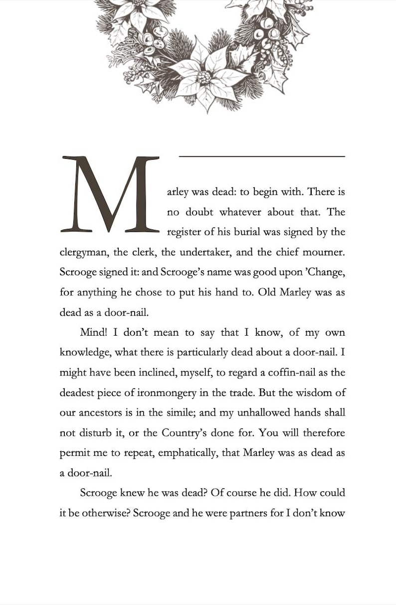 Digital Download: A Christmas Carol by Charles Dickens Typeset + PDF - Etsy