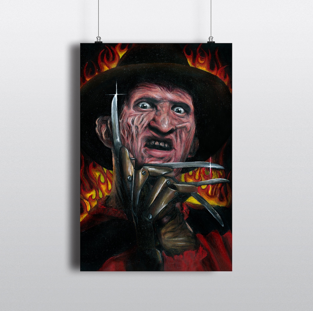 FREDDY KRUEGER Oil Painting Poster Pop Art 12x18 Halloween Horror Movie ...