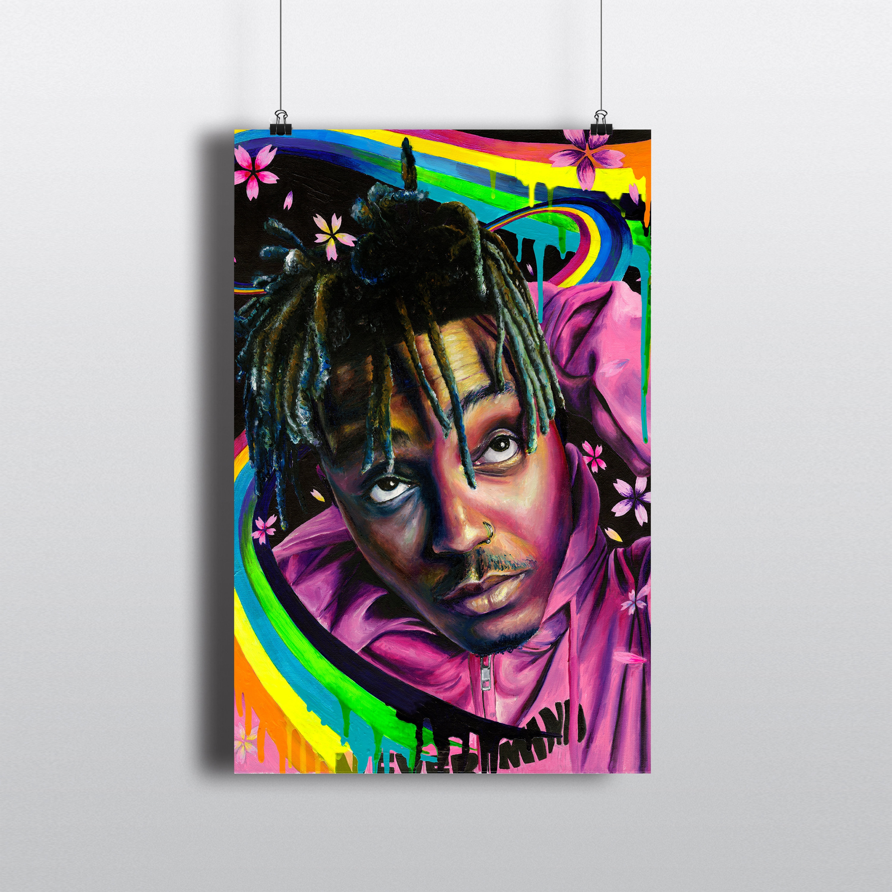 JUICE WRLD Oil Painting Poster Pop Art 12x18 Rainbow Trippy - Etsy