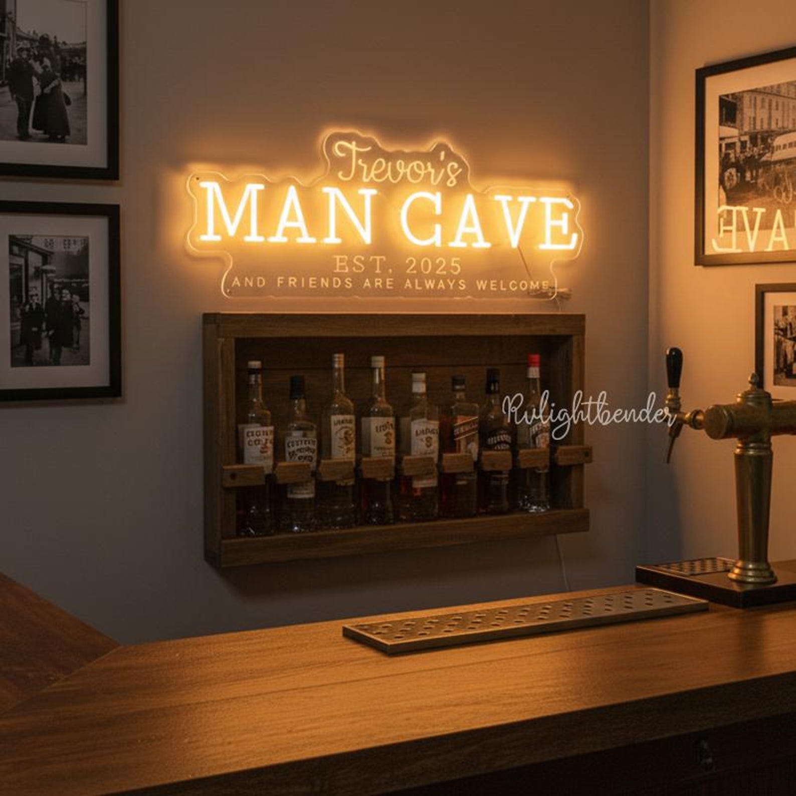 Custom Man Cave Neon Sign, Personalized Bar Decor,where the Game is ...