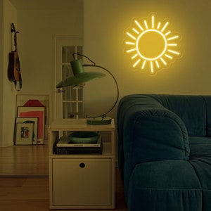 Shining Sun Neon Sign, Nursery Sun Wall Hanging, Kids Room Sun Wall Art ...